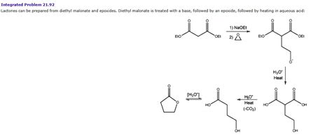 Solved Integrated Problem 21 92 Lactones Can Be Prepared From Diethyl Malonate And Epoxides