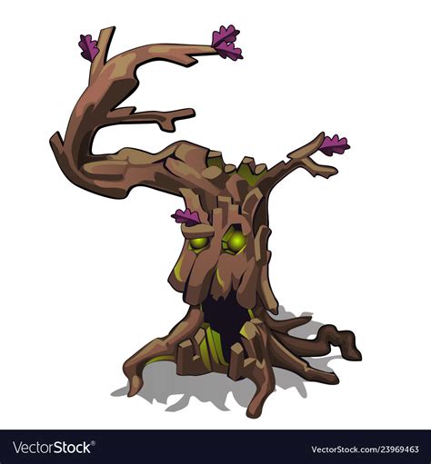 Fantasy Dark Withered Deciduous Tree Isolated On Vector Image