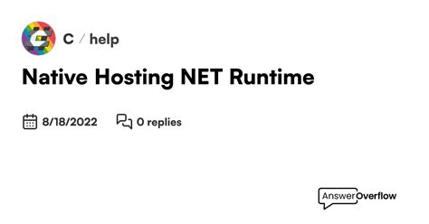 Native Hosting Net Runtime C