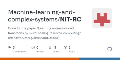 GitHub Machine Learning And Complex Systems NIT RC Code For The Paper Learning Noise Induced