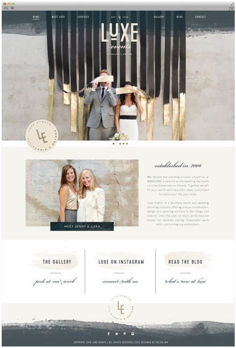 Brand Launch Luxe Events Salted Ink Design Co Modern Website