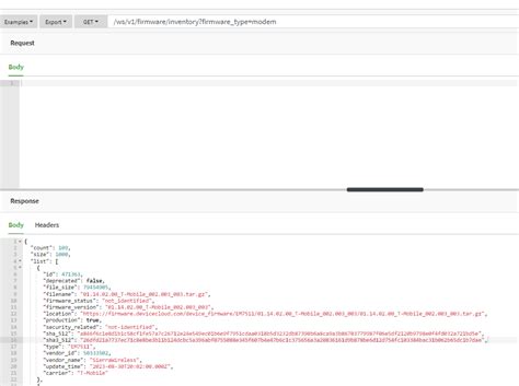 How To Get Modem Firmware Version And Inventory For A Dal Device Via