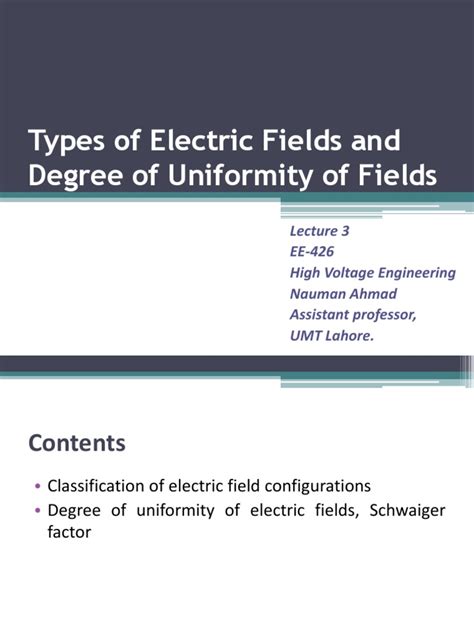03 Types Of Electric Fields And Degree Of Uniformity Of Fields Pdf