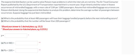 Solved The Exponential Distribution Can Be Used To Solve Chegg