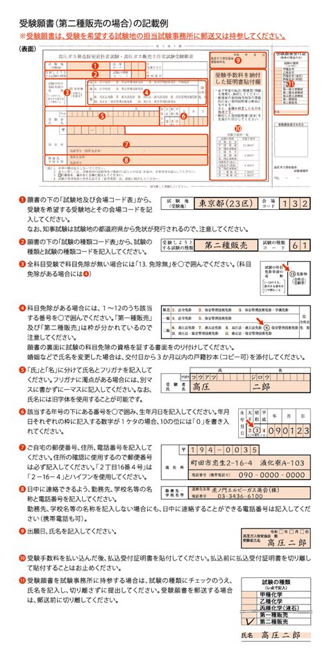 書面申請受験願書の記入方法 高圧ガス保安協会