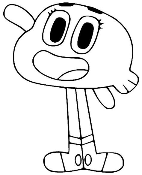 Darwin Watterson Coloring Page In 2024 The Amazing World Of Gumball