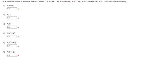 Solved Let A And B Be Events In A Sample Space S And Let Chegg Com