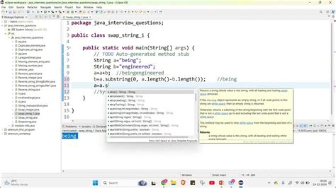 11 Swapping Of String In Java Tamil Youtube