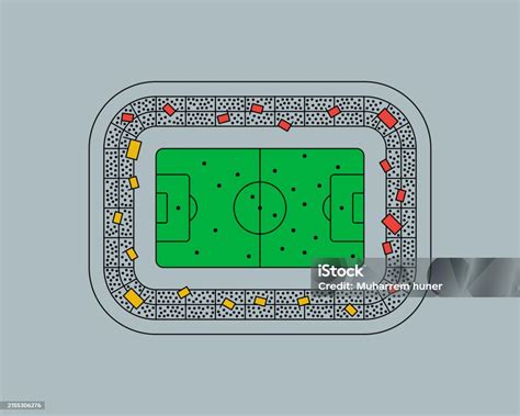 경기장 평면도 벡터 일러스트 레이 션입니다 축구 경기 개념입니다 축구 선수권 대회 Championship에 대한 스톡 벡터 아트