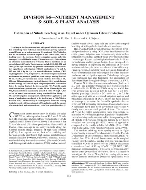 Pdf Division S 8—nutrient Management And Soil And Plant Analysis