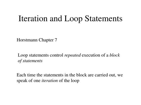 Ppt Iteration And Loop Statements Powerpoint Presentation Free Download Id5399051