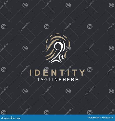 Fingerprint Technology Logo Security System Element Symbol Biometric Template Stock Illustration
