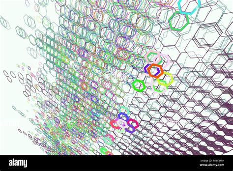 Color Abstract Hexagon Pattern Generative Art Background 3d Perspective View Vector