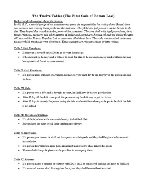 The Twelve Tables Pdf Justice Crime And Violence