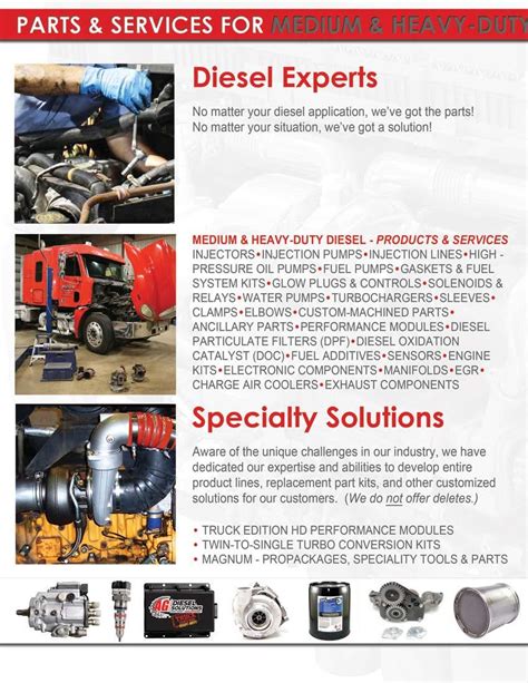 Parts And Services For Medium And Heavy Duty By Area Diesel Service Inc