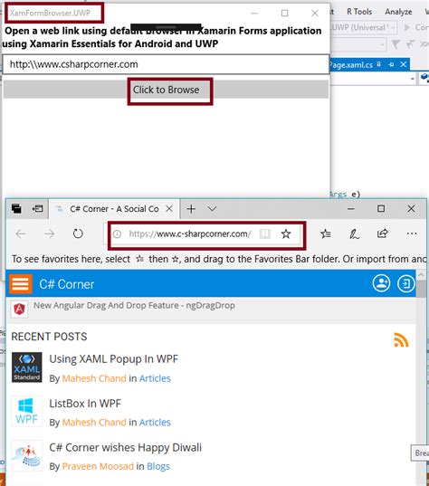 Open A Web Link With Default Browser In Xamarin Forms Application Using Xamarin Essentials For