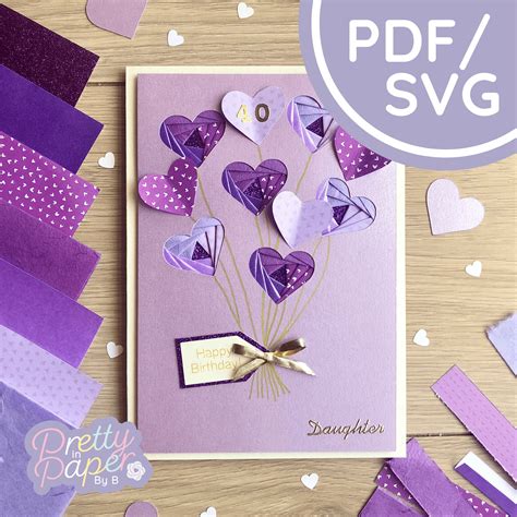 Heart Mini Iris Folding Pattern Pdf And Svg Beginner Template Download