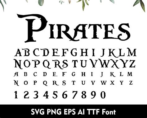 Pirates Alphabet Pirate Font Caribbean Font Pirates Letters Svg Png Eps