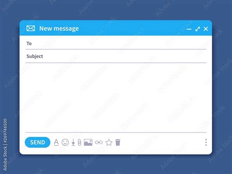 Email Interface Mail Window Template Internet Message Isolated Frame Blank Email Ui Design