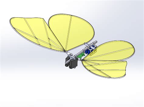 动态仿生蝴蝶 solidworks 2022 模型图纸下载 懒石网