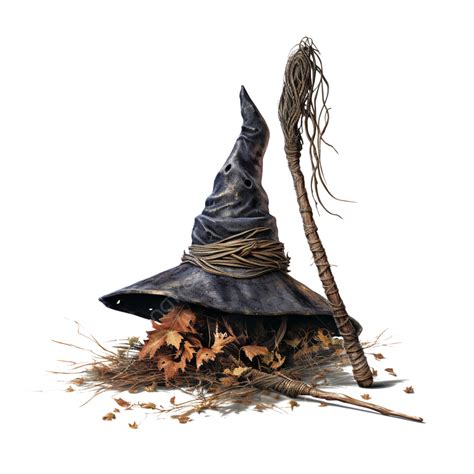 마녀의 필수품 신비한 모자와 빗자루 마녀 할로윈 모자 Png 일러스트 및 이미지 에 대한 무료 다운로드 Pngtree