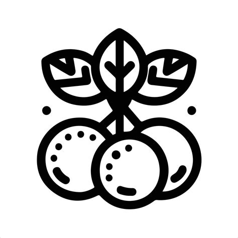 Simple Celan Line Art Illustration Of Blueberries Or Cranberries