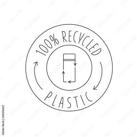 Recycled Plastic Logo Eco Packaging Icon Vector Stock Illustration