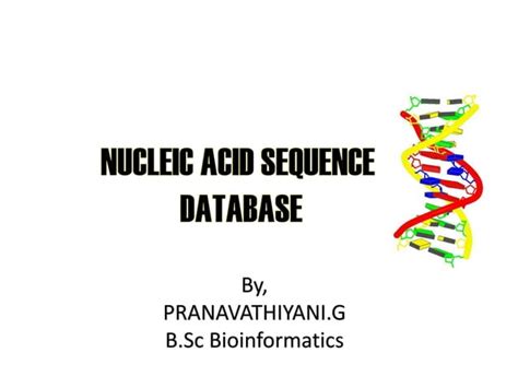Nucleic Acid Sequence Databases Pdf
