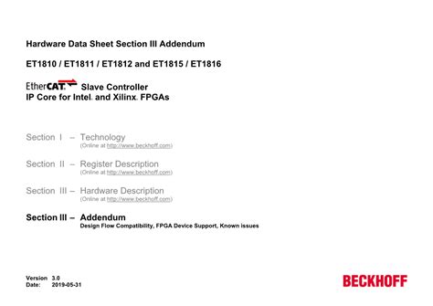 Ethercat Ip Core Hardware Data Sheet Addendum Docslib