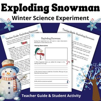Exploding Snowman Winter Science Experiment Acid Base Chemistry Lab