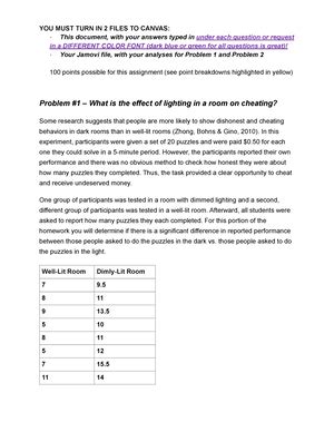 Stats PSY Large HW JB Homework Assignment Descriptive Statistics For This Assignment