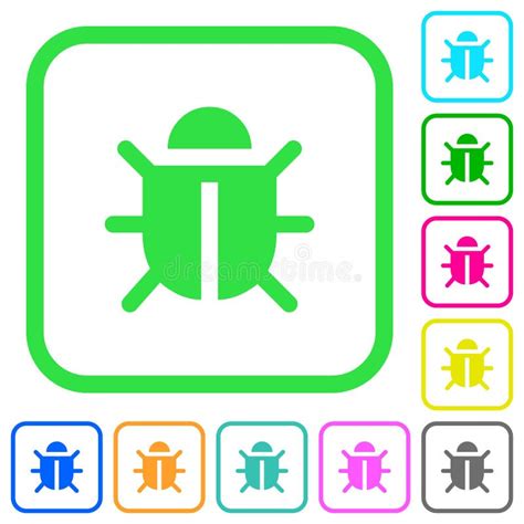 Computer Bug Vivid Colored Flat Icons Stock Vector Illustration Of