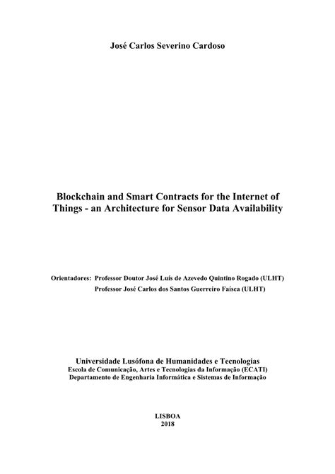 Blockchain And Smart Contracts For The Internet Of Things An