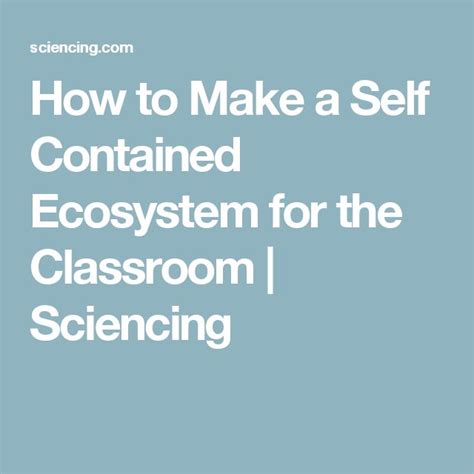 Create Your Own Classroom Ecosystem