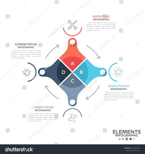 Circular Diagram Divided Into 4 Colorful Stock Vector Royalty Free 1100226812 Shutterstock