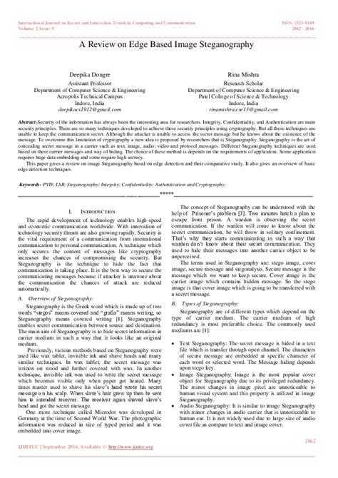 Pdf A Review On Edge Based Image Steganography