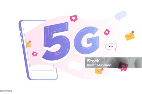 5g 네트워크 무선 기술 개념 스마트 폰에서 터지는 큰 5g 표지판 고속 모바일 인터넷 연결 인터넷의 새로운 5 세대 소셜 미디어 절연 벡터 웹 일러스트레이션 5g에 대한