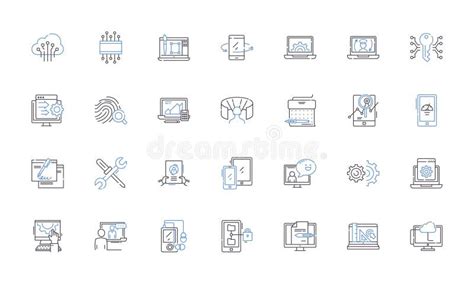 Systems Line Icons Collection Integration Architecture Design Interoperability Optimization