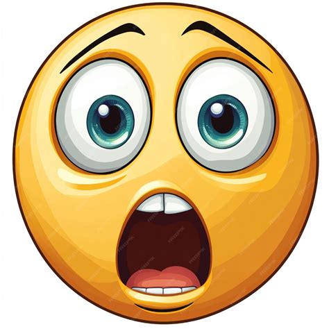 A Surprised Face Emoticon With Wide Eyes And Open Mouth2 Premium Ai