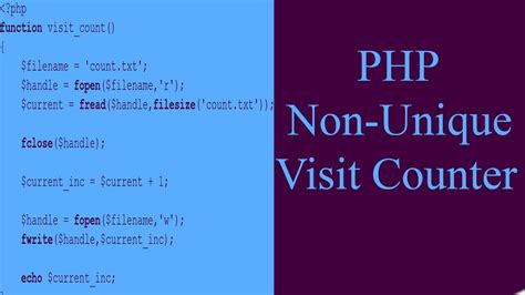 Php Non Unique Visitor Counter Youtube