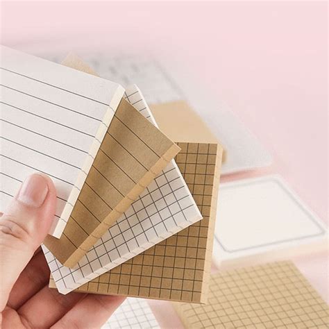 3pcs Simple Paper Sticky Notes Classic Tearable White Memo Pads For