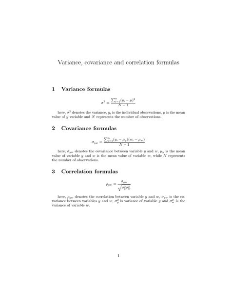 Variance Covariance And Correlation Pdf