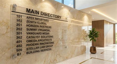 Custom Acrylic Directory Sign Modern Office Wayfinding Etsy