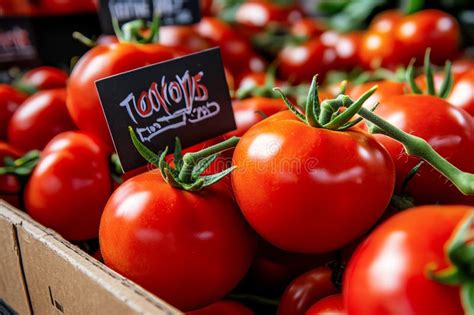 Tomato Farmers Market Local Farms And Fresh Shown In A Bustling