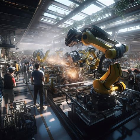 Premium Photo Aienhanced Precision Robotic Arms In Factory