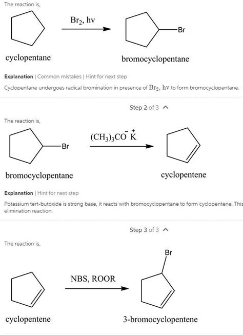 Solved A Synthesis 3 Bromocyclopentene From Cyclopentane