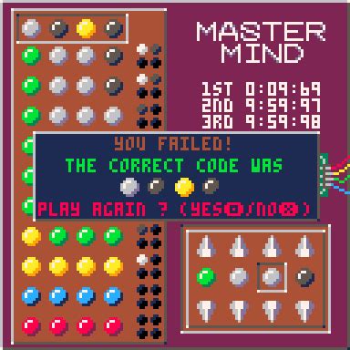 Pico8 MasterMind By MinionSoft Pico8 MasterMind By MinionSoft