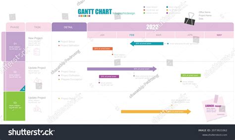 Vektor Stok Gantt Project Production Timeline Graph Stock Tanpa Royalti 2073921062 Shutterstock