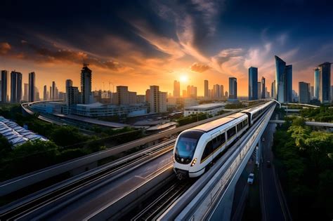 Premium Ai Image Urban Rail Transit In Operation