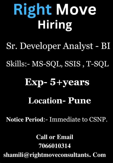 Shamili P On Linkedin Mssql Ssis Tsql Hiring Rightmove